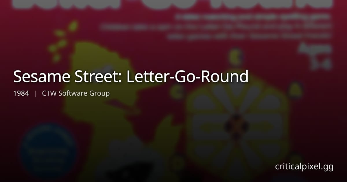 Sesame Street: Letter-Go-Round - Reviews & PC Benchmarks ...